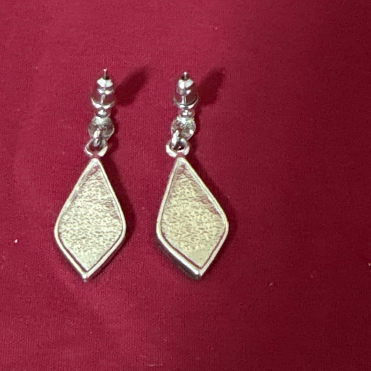 Women's Silver Tone Paua Shell Inlay Drop Earrings (s)