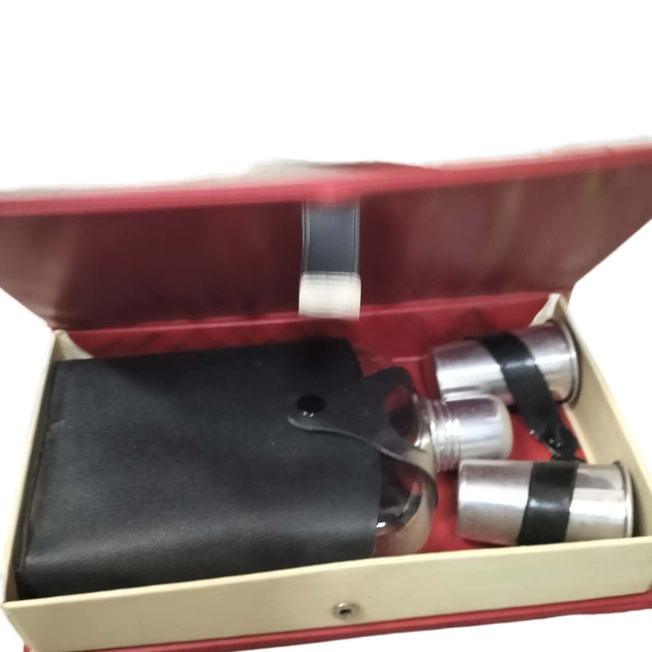 Vintage Hidden Book Flask & Two Shot Glasses (s)