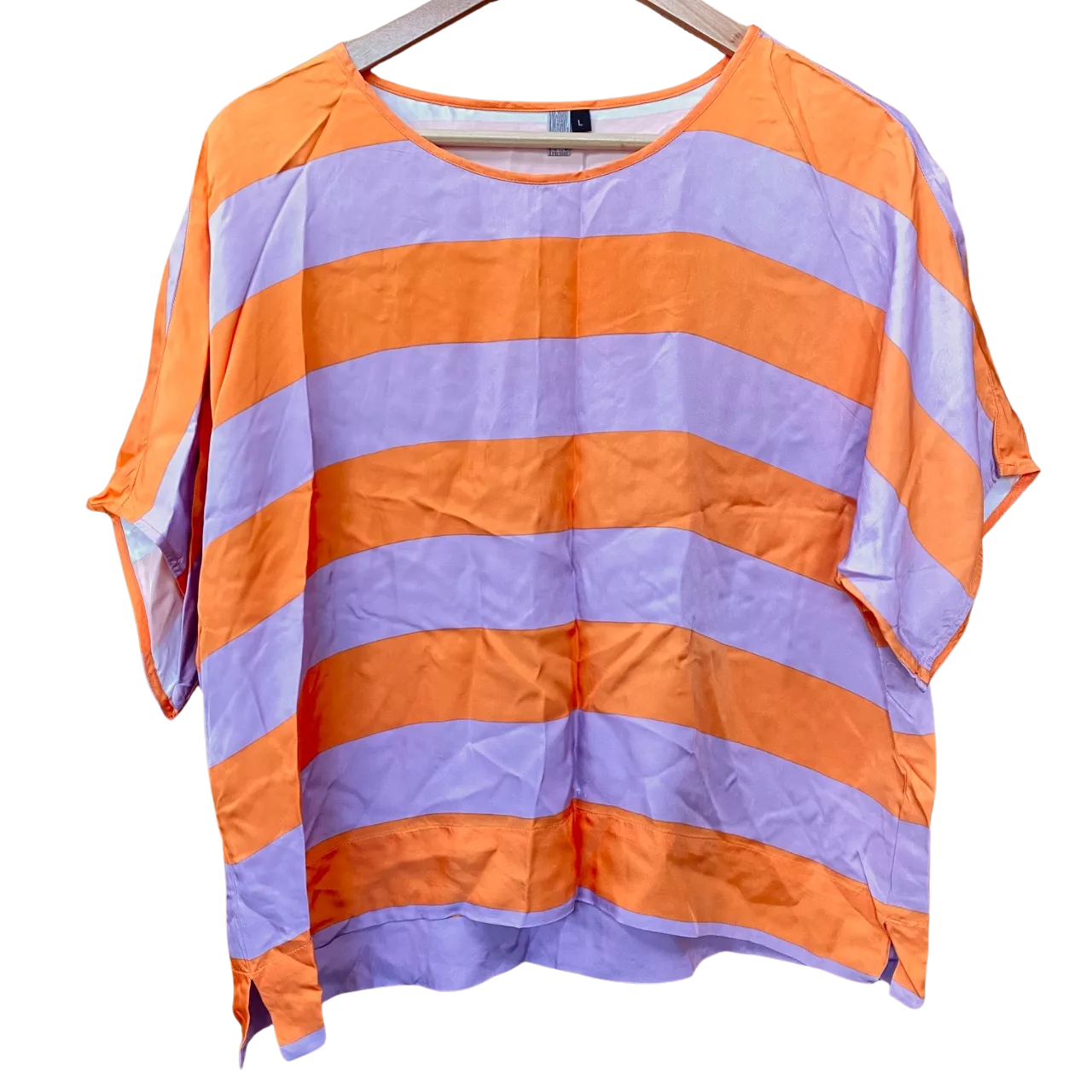 ELK Lavender/Orange Striped Top Size L(s)