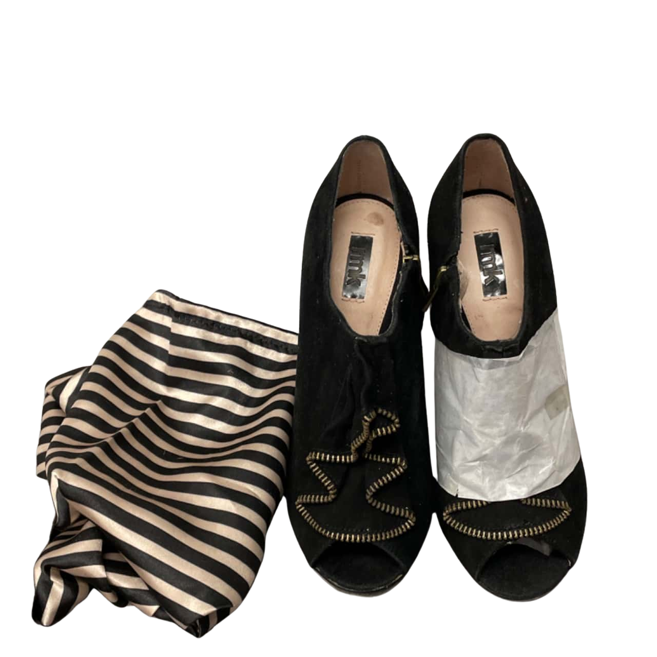 RMK Emma Leather High Heels Shoes Womens Size 8 Black (s)