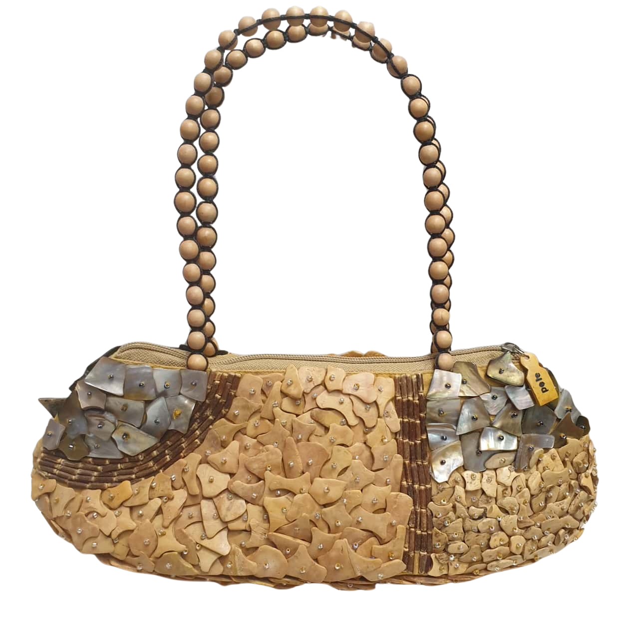 Unique 'PELE' Mother Of Pearl, Coconut Shell and Glass Bead Handbag(s)