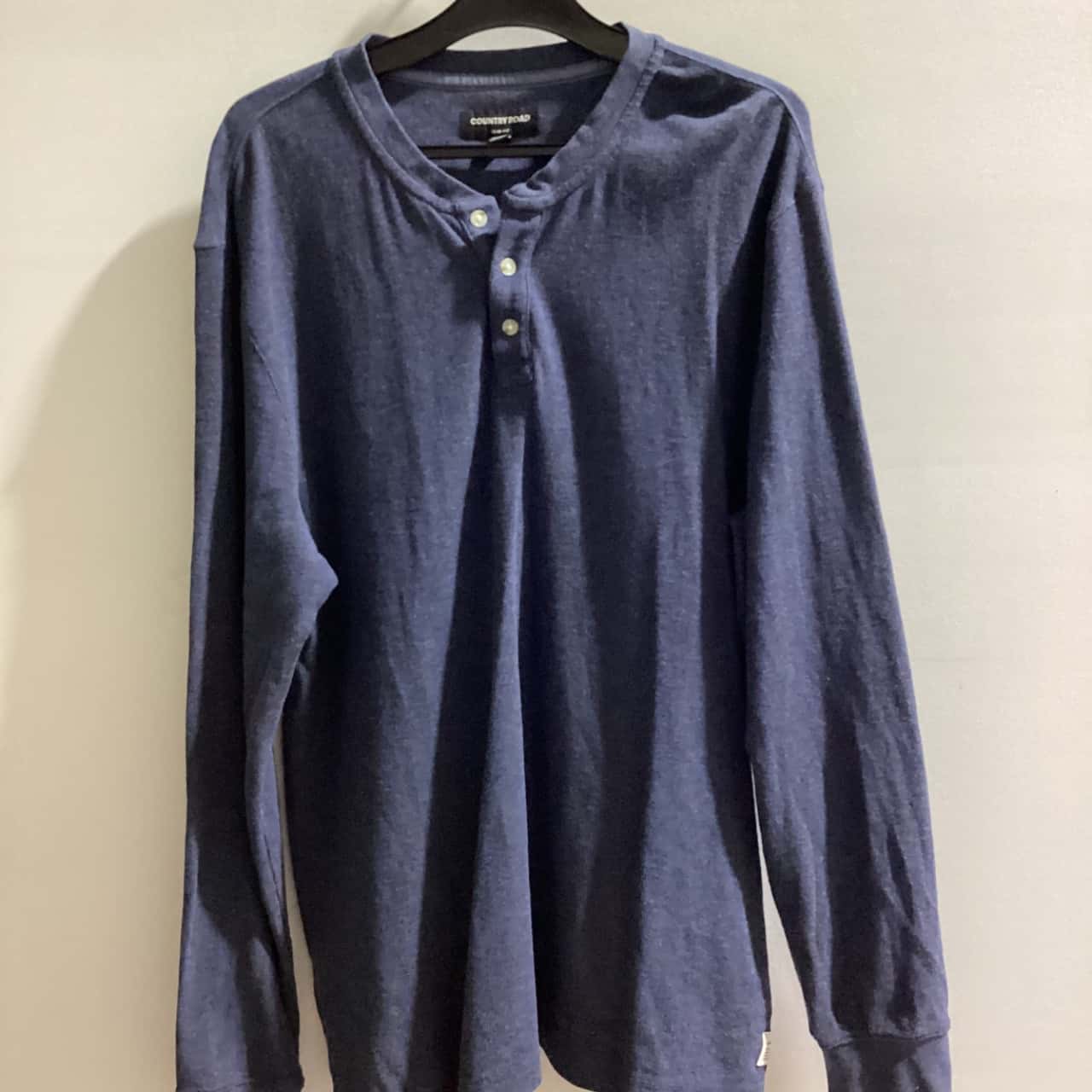 Country Road Mens Size XL Slim Fit Long Sleeve Blue Shirt