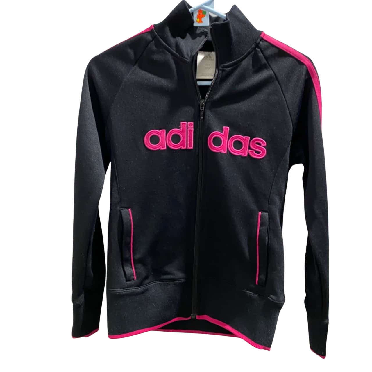 Adidas. Womens Size 8. Black with pink 'Adidas' to front. Zip front ...