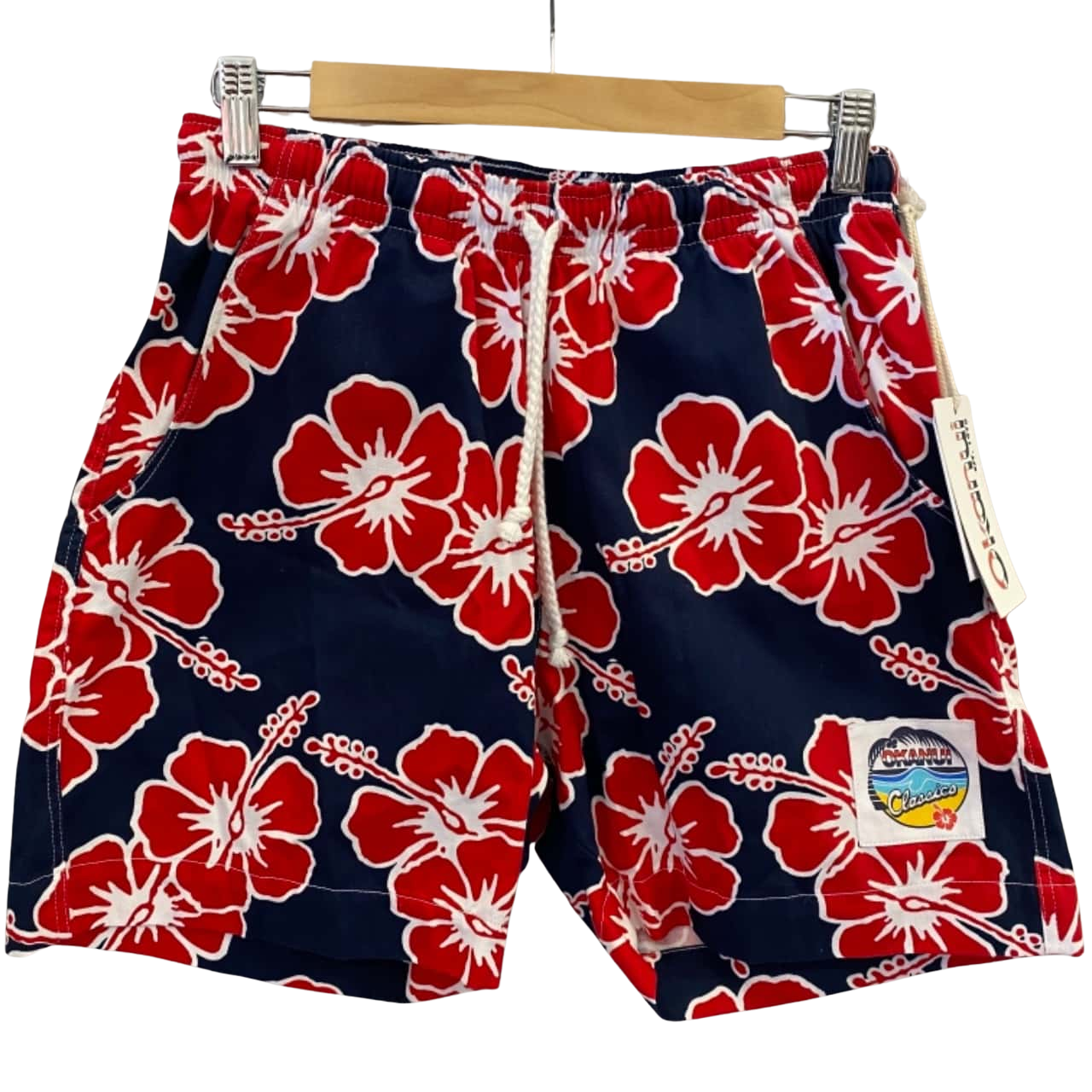 Okanui Mens Size S Classic Short Shorts Hibiscus Tri Colour(s)