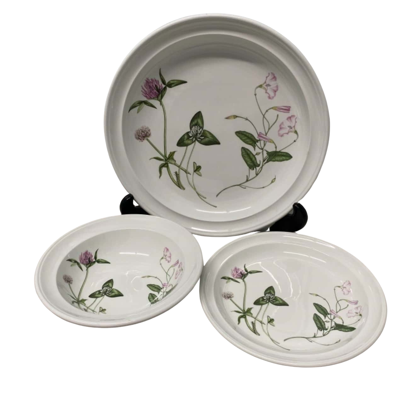 Portmeirion brand trio of matching plates and bowl(s)