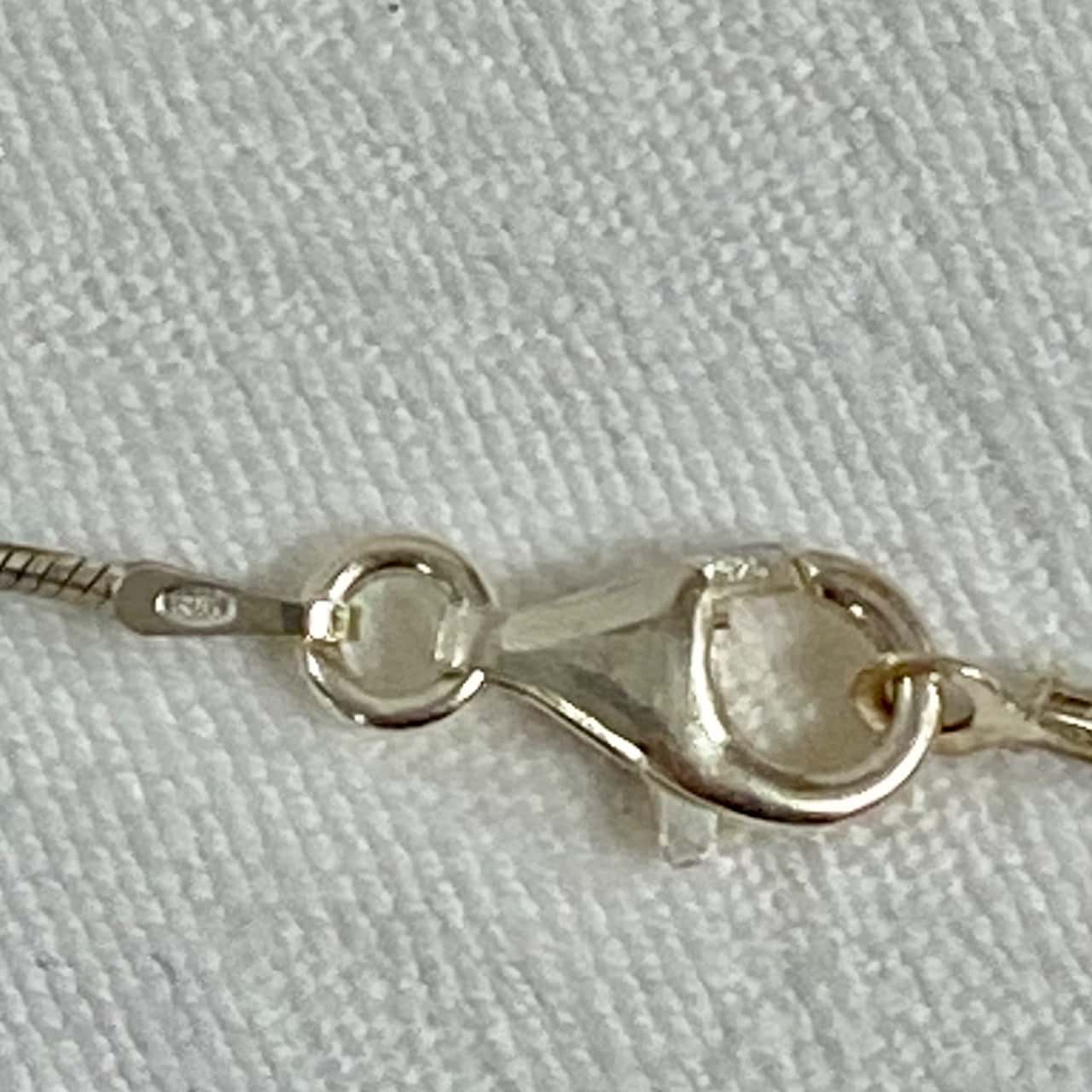 925 Italy Silver Chain with Ball Pendant with Diamantés (s)