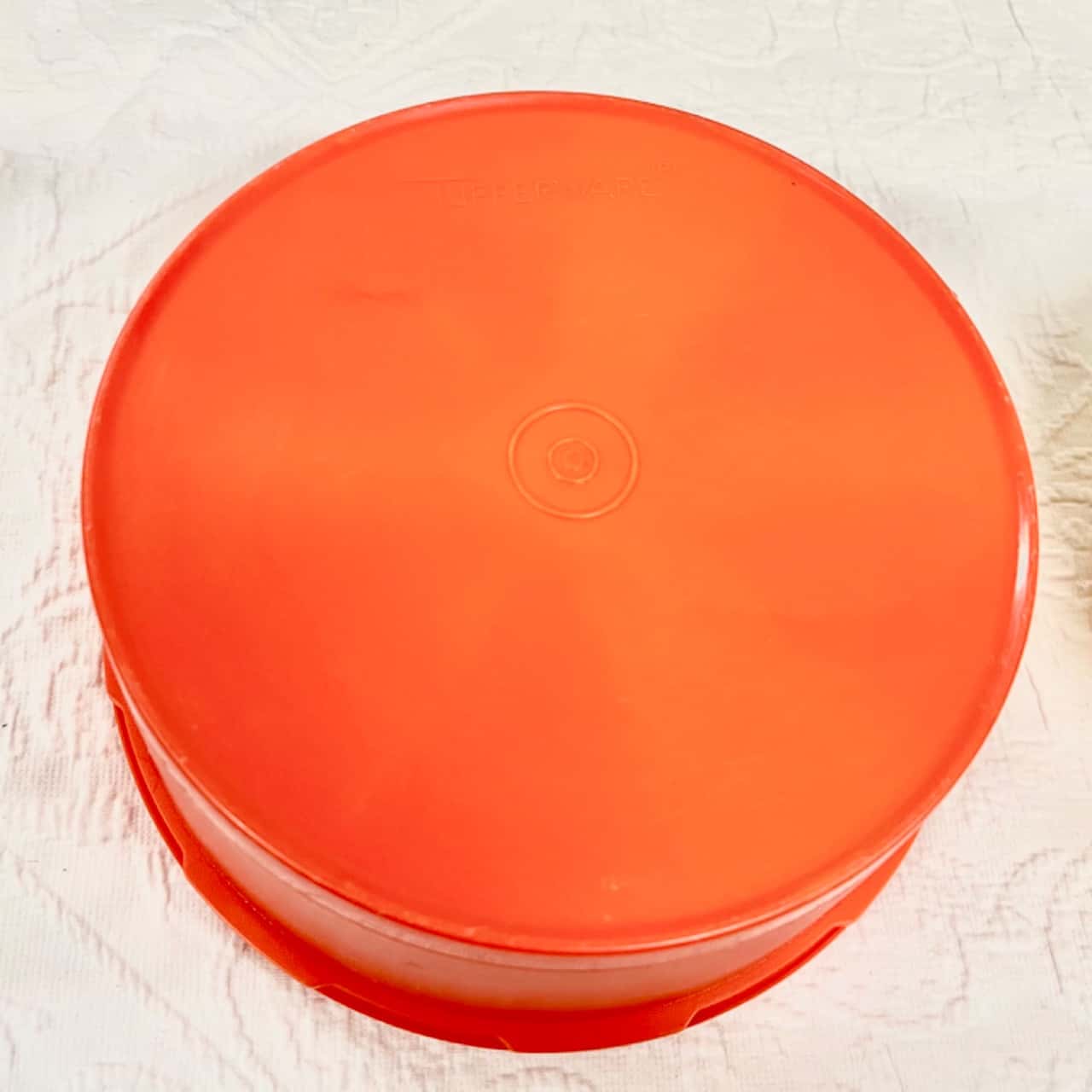 Vintage Tupperware orange and yellow round containers/for biscuits etc(s)