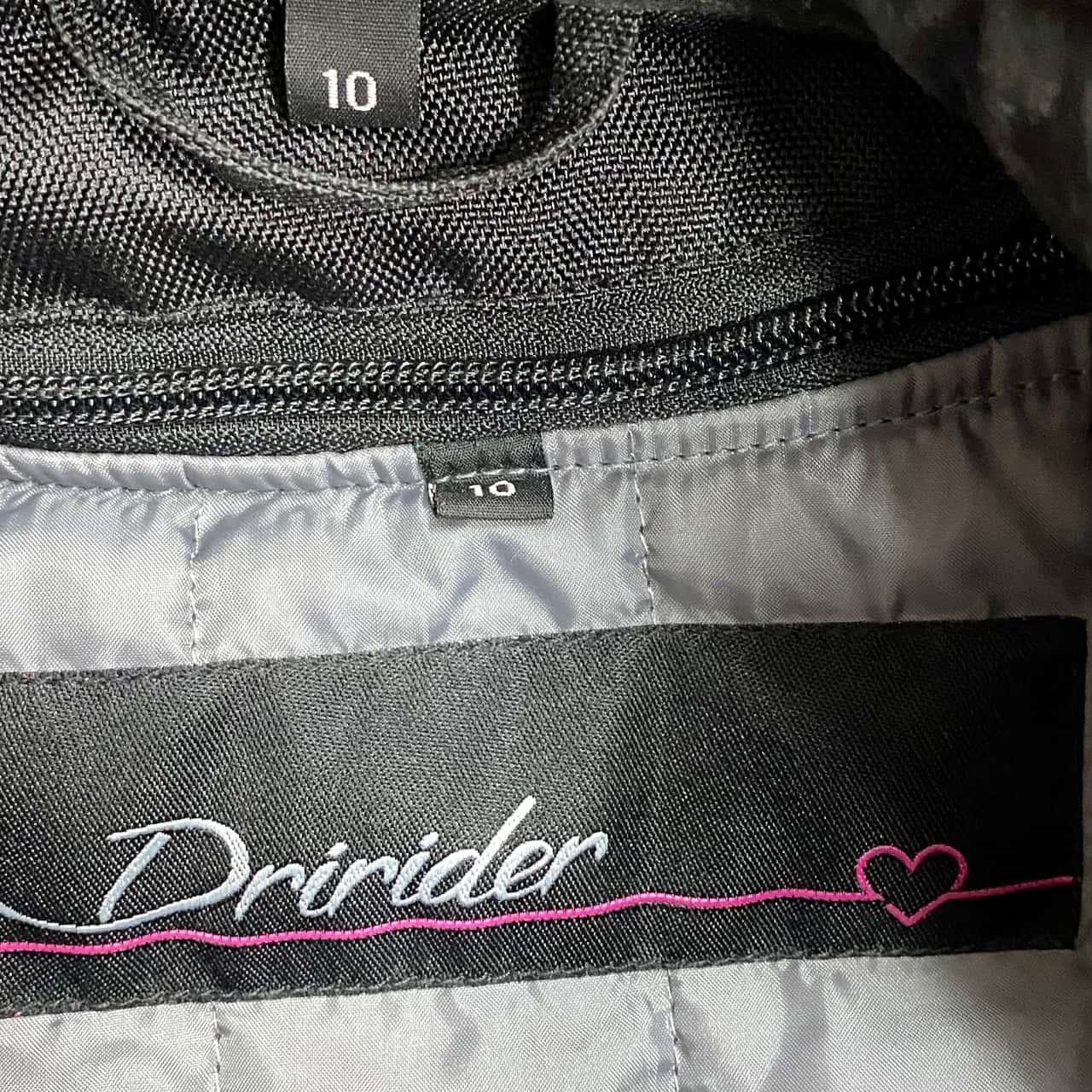 Dri Rider Kids Size 10 Sportswear Black (s)