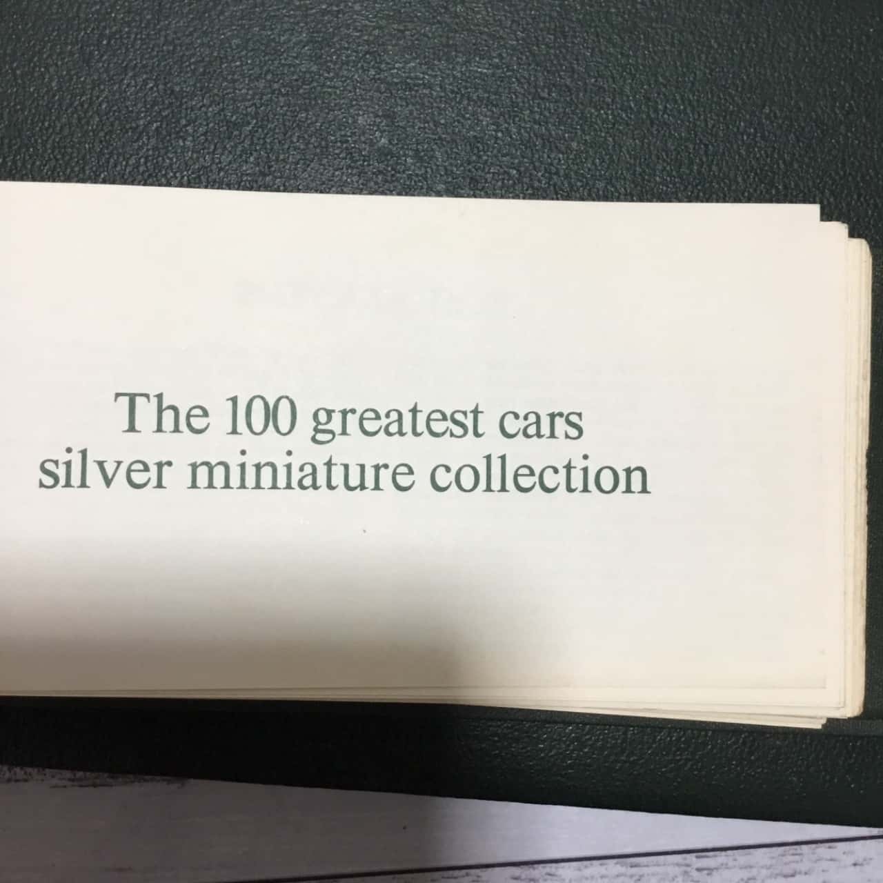 The 100 Greatest Cars Silver Miniature Collection With Certificate of ...