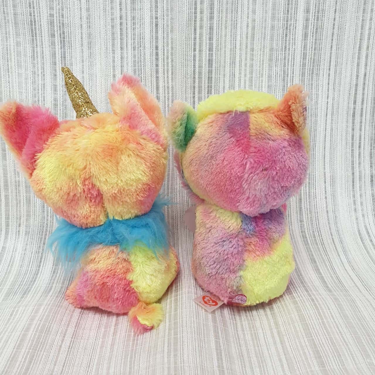 TY Beanie Boos 2 Bright Pretty Rainbow Animals (Yips & Rodney ...