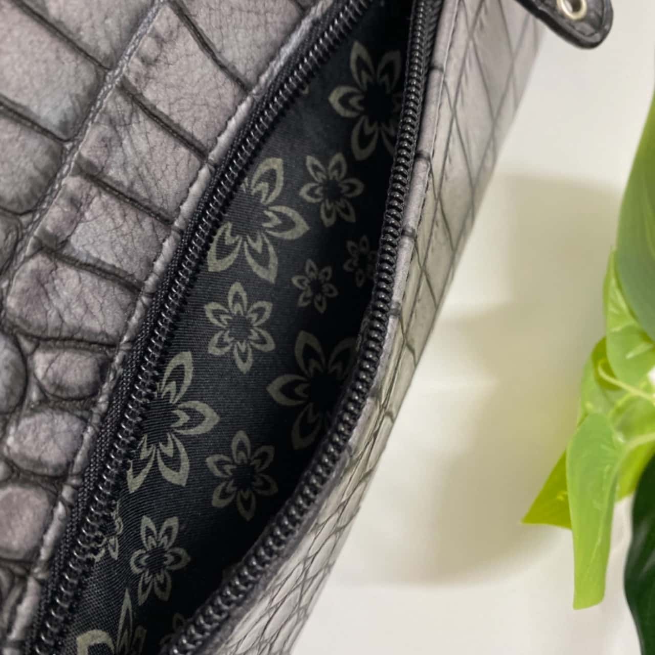 Cellini Sport Croc Print Clutch Grey(s)