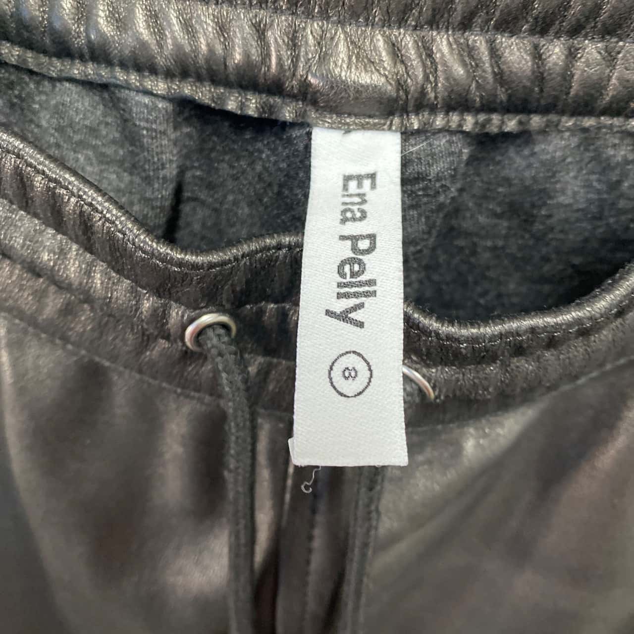 ENA PELLY Womens Size 8 Leather Pants Black