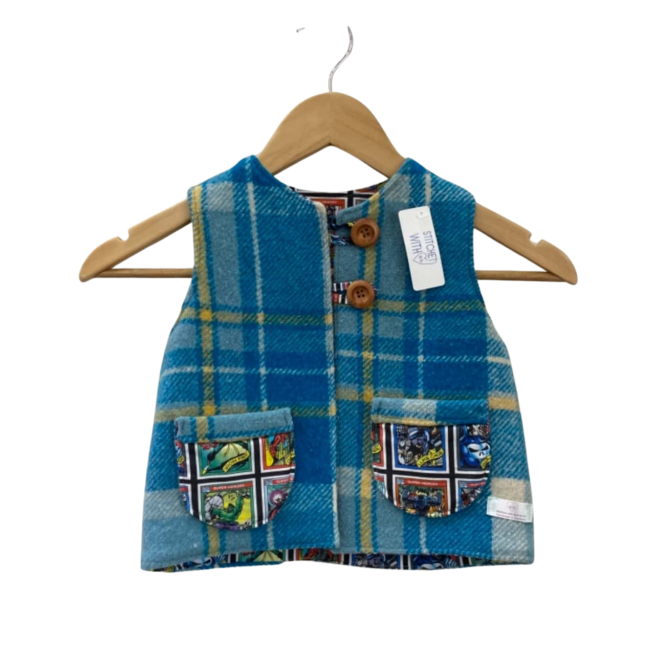Stitchet by EV Kids Size 1 Reversible Vest Multicoloured / Turquoise ...