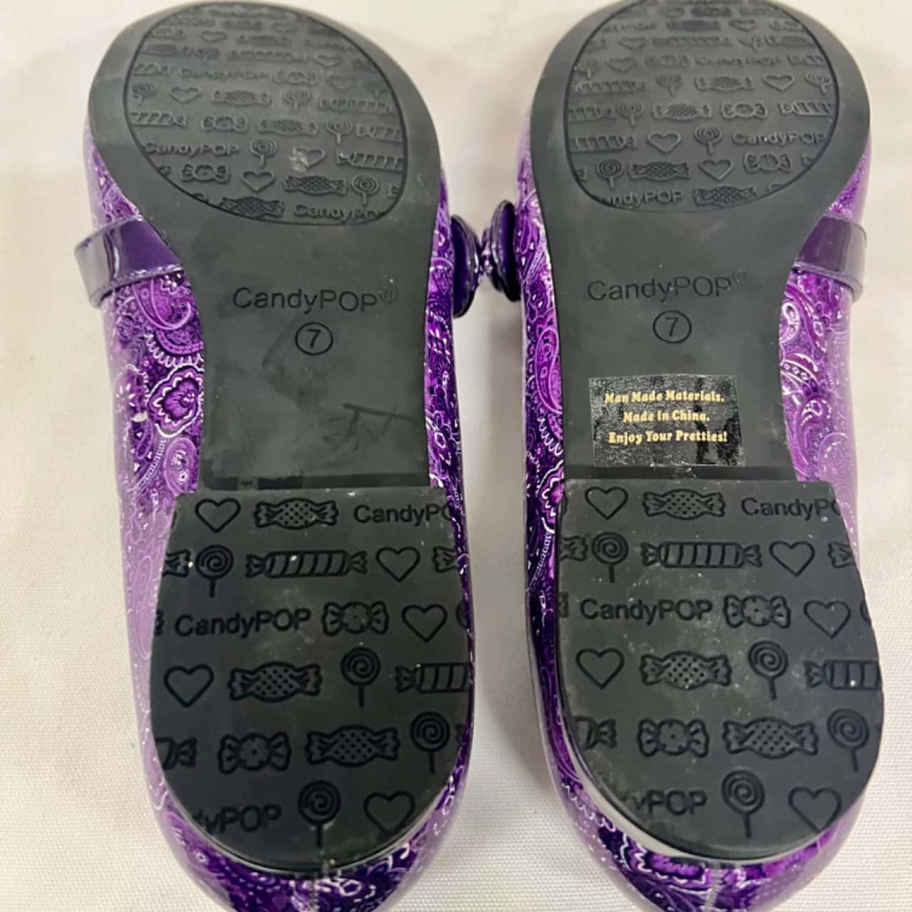 Candy Pop purple floral shoes Size 7(s)