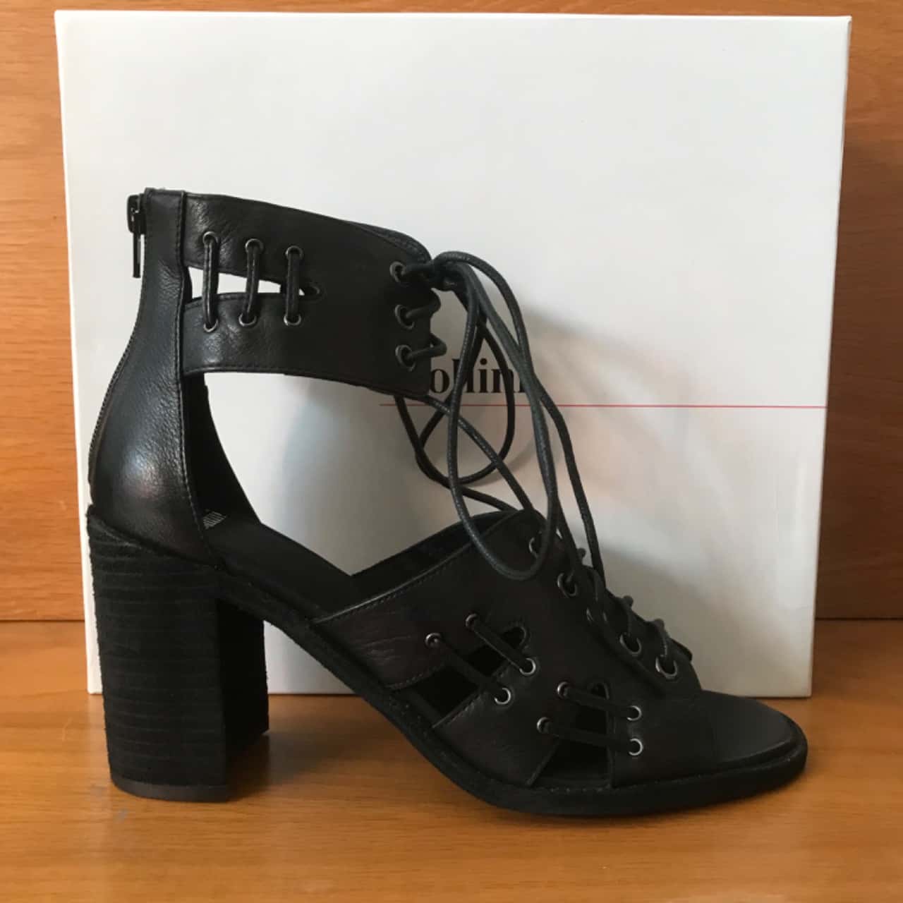 Mollini ‘Jayluv’ Black Leather High Heels Size 41(s)