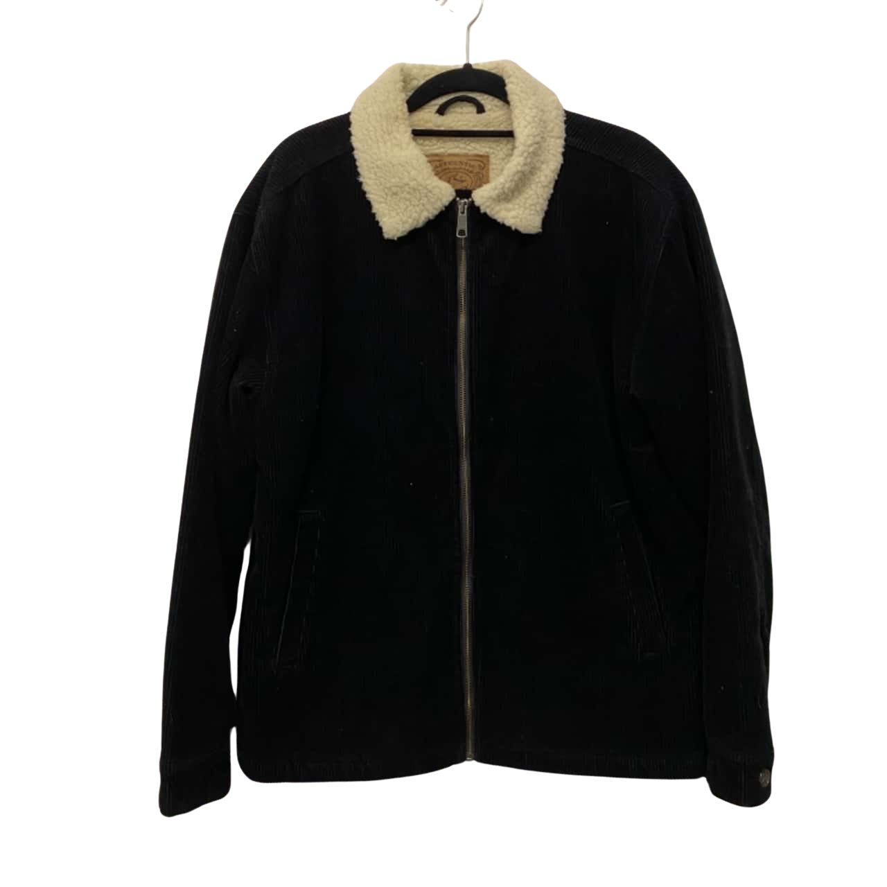 Rusty Mens Size M Front Zipper Curdoroy Jacket Black / Cream (s)