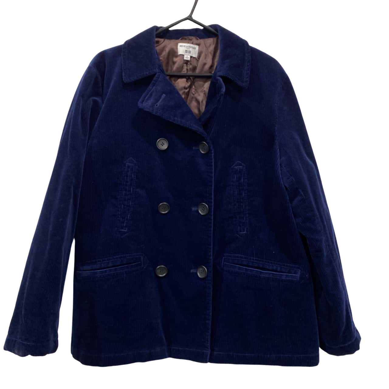 Uniqlo Womens Jacket Size L Button Up Navy Blue (s)