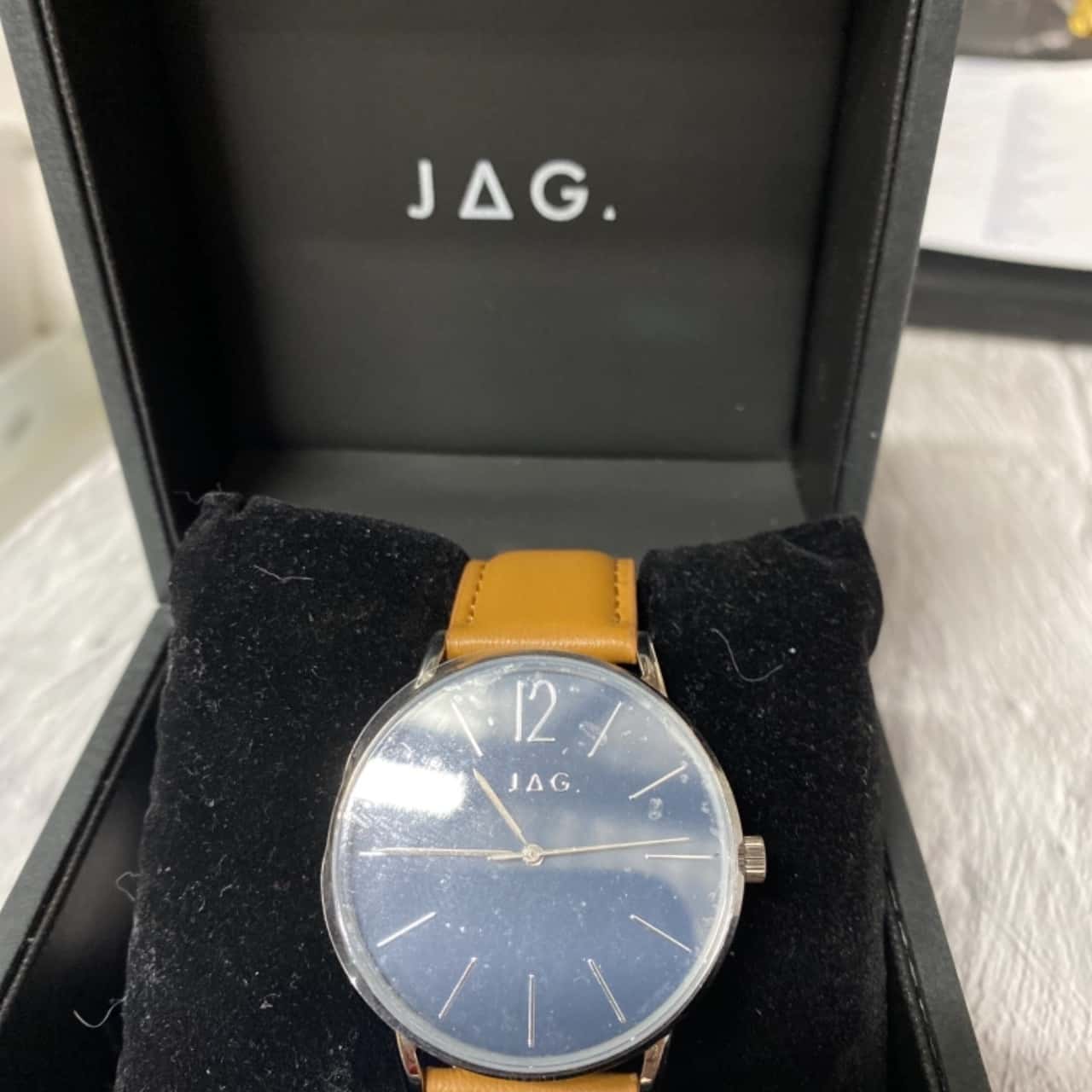 Jag Mens watch brown leather band New (s)