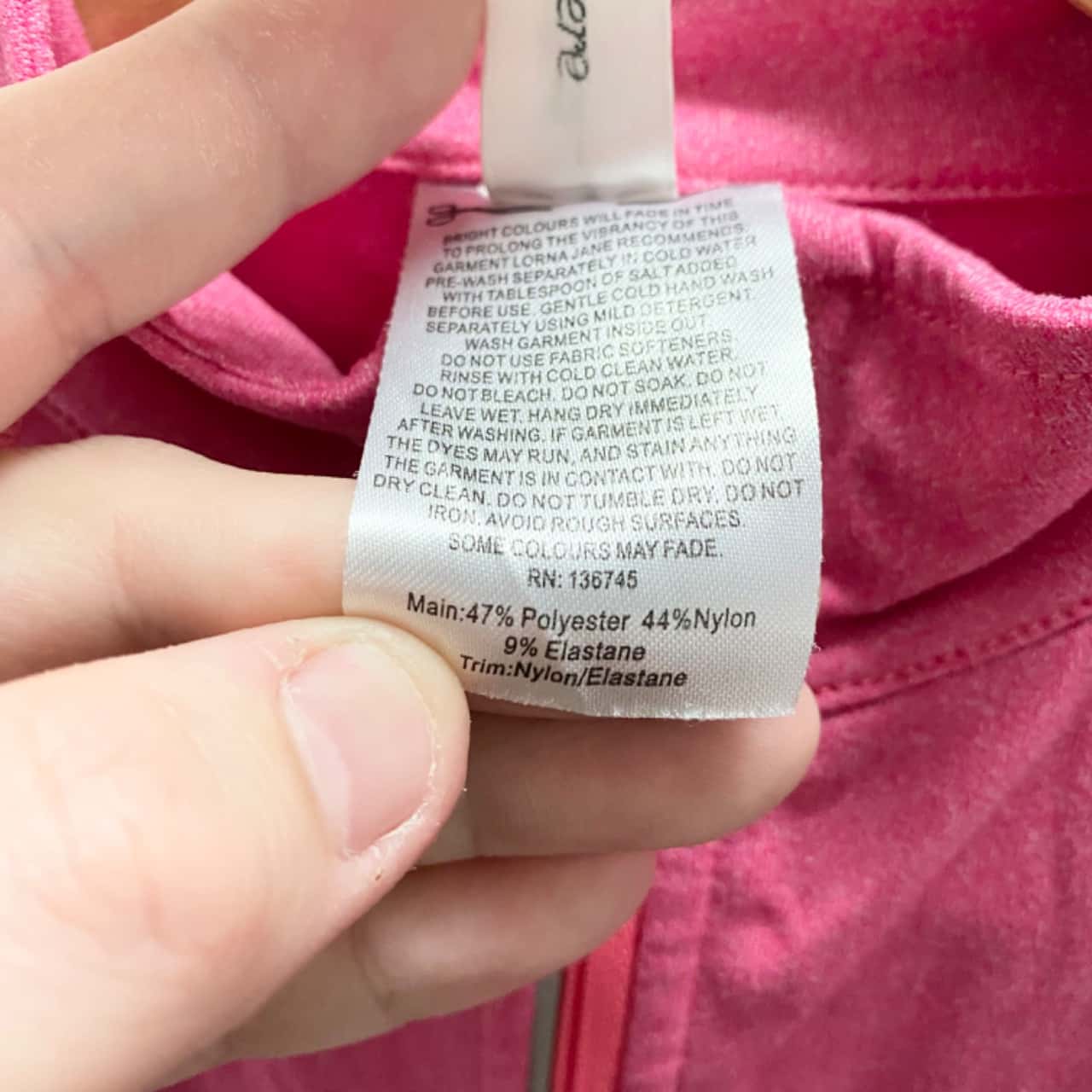 Lorna Jane Size M Pink Long sleeve activewear zip up shirt