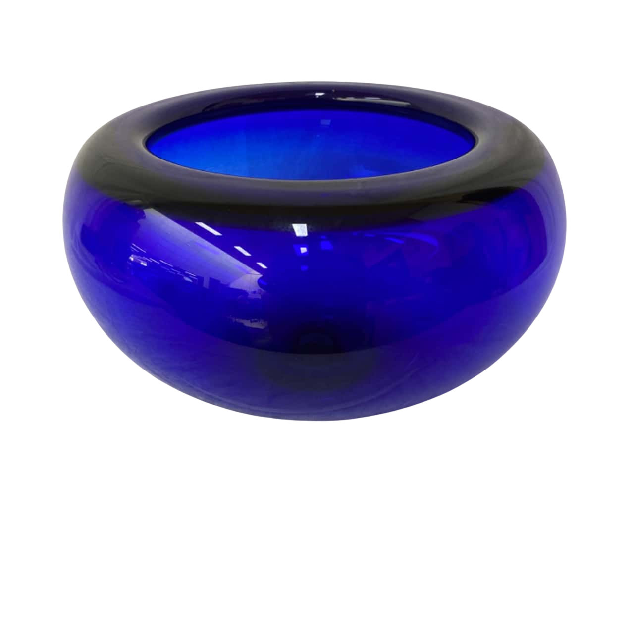 Large Cobalt Blue Crystal Bowl by Per Lutken for Royal Copenhagen with ...
