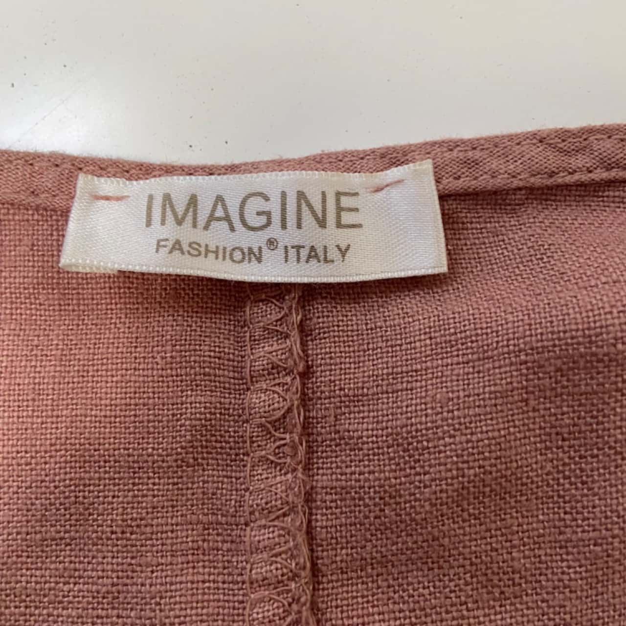 Imagine Italy Linen Midi Dress One Size Dusty Pink (s)