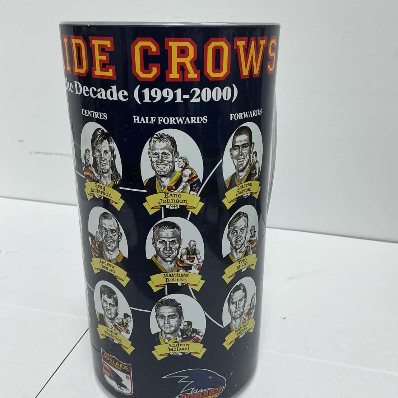 AFL Adelaide Crows Team of the Decade (90-00) Glass Stein