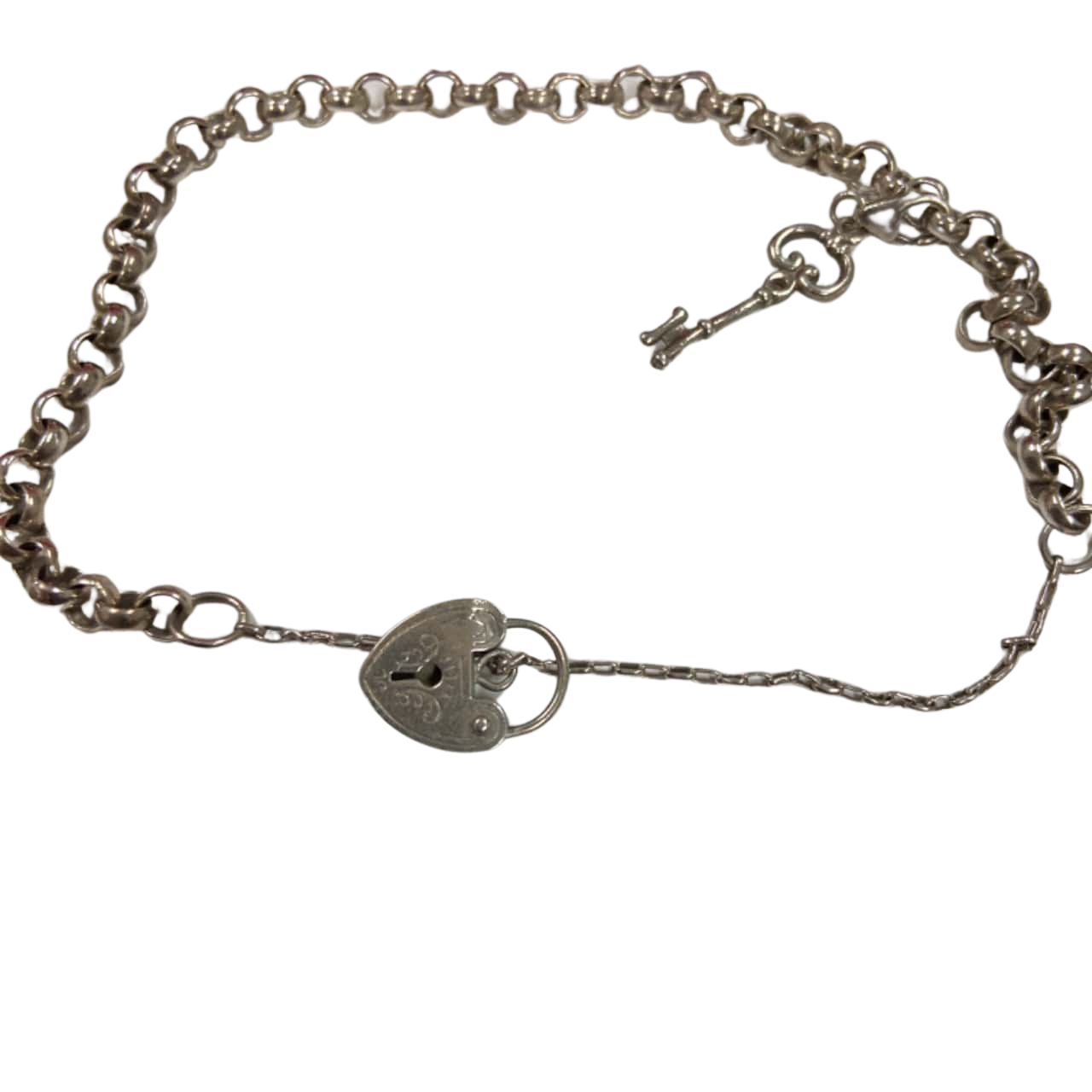 women’s 925 Bracelets Silver with lock and charm(s)