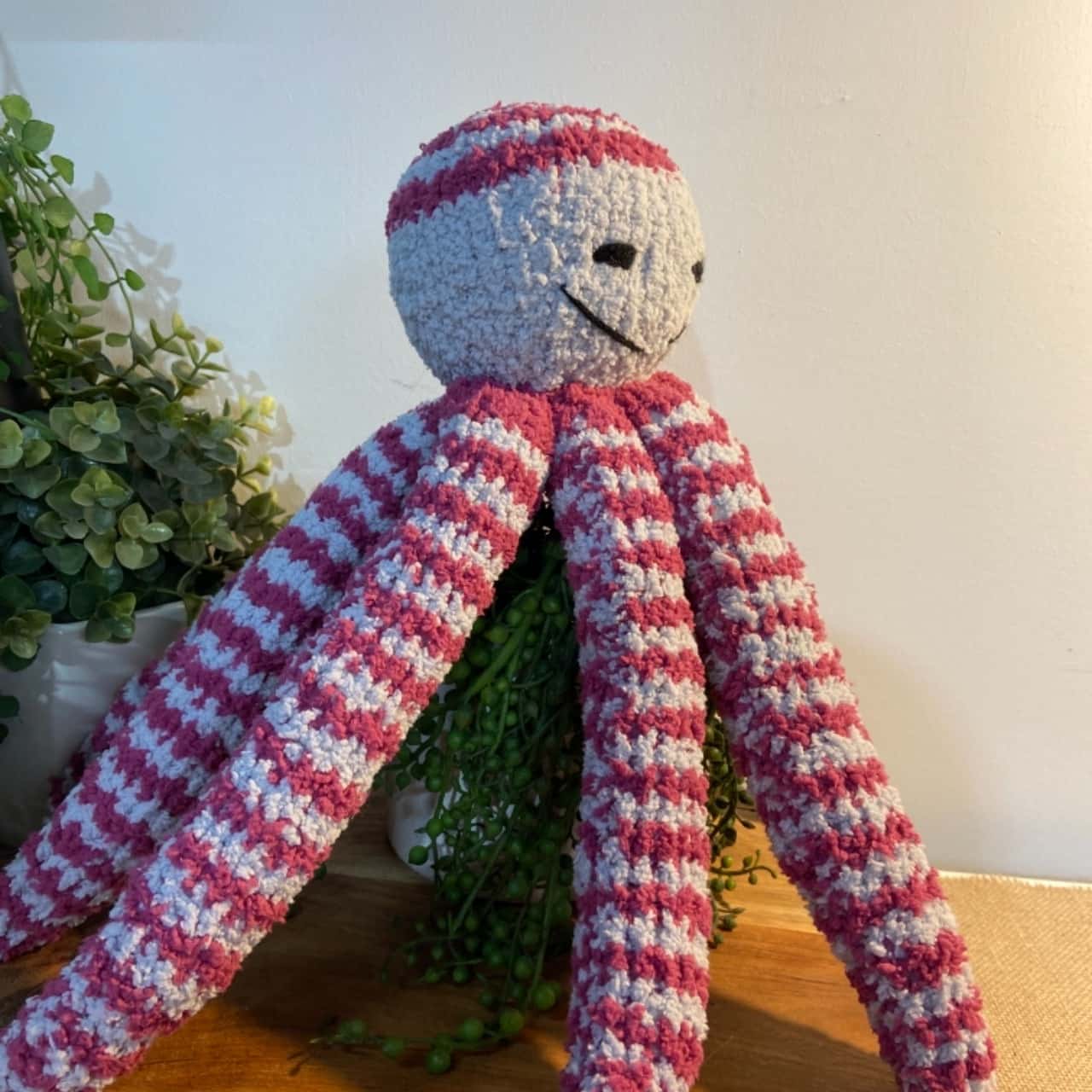 Hand knitted octopus