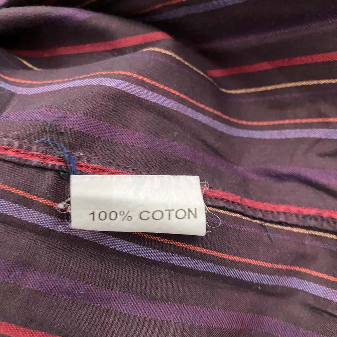 2 x Mens Size 42 / M Business Shirt Blue / Maroon / Pinstriped