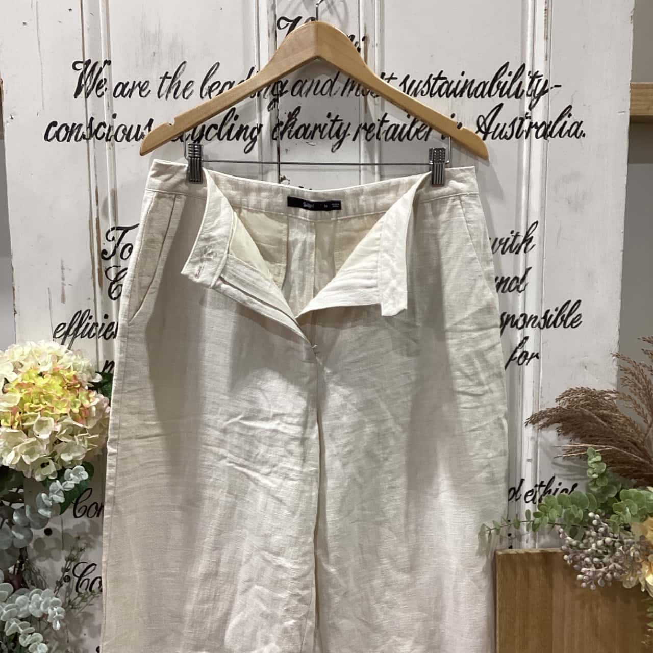 Sportsgirl Brand! 80% RAMIE BLEND WIDE LEG PANT! Womens Size 16 Wide ...