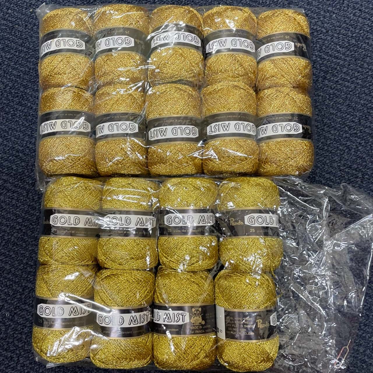 Knitting/ Craft yarn. 18 balls in two gold colours. New.(s)