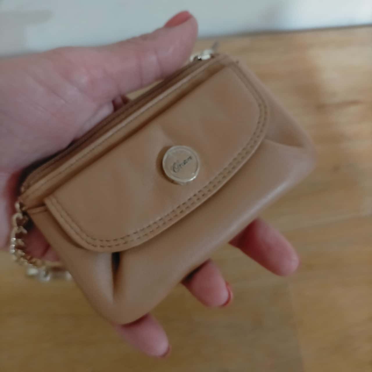 Oroton Camel Coloured Leather Coin Purse VGUC(s)