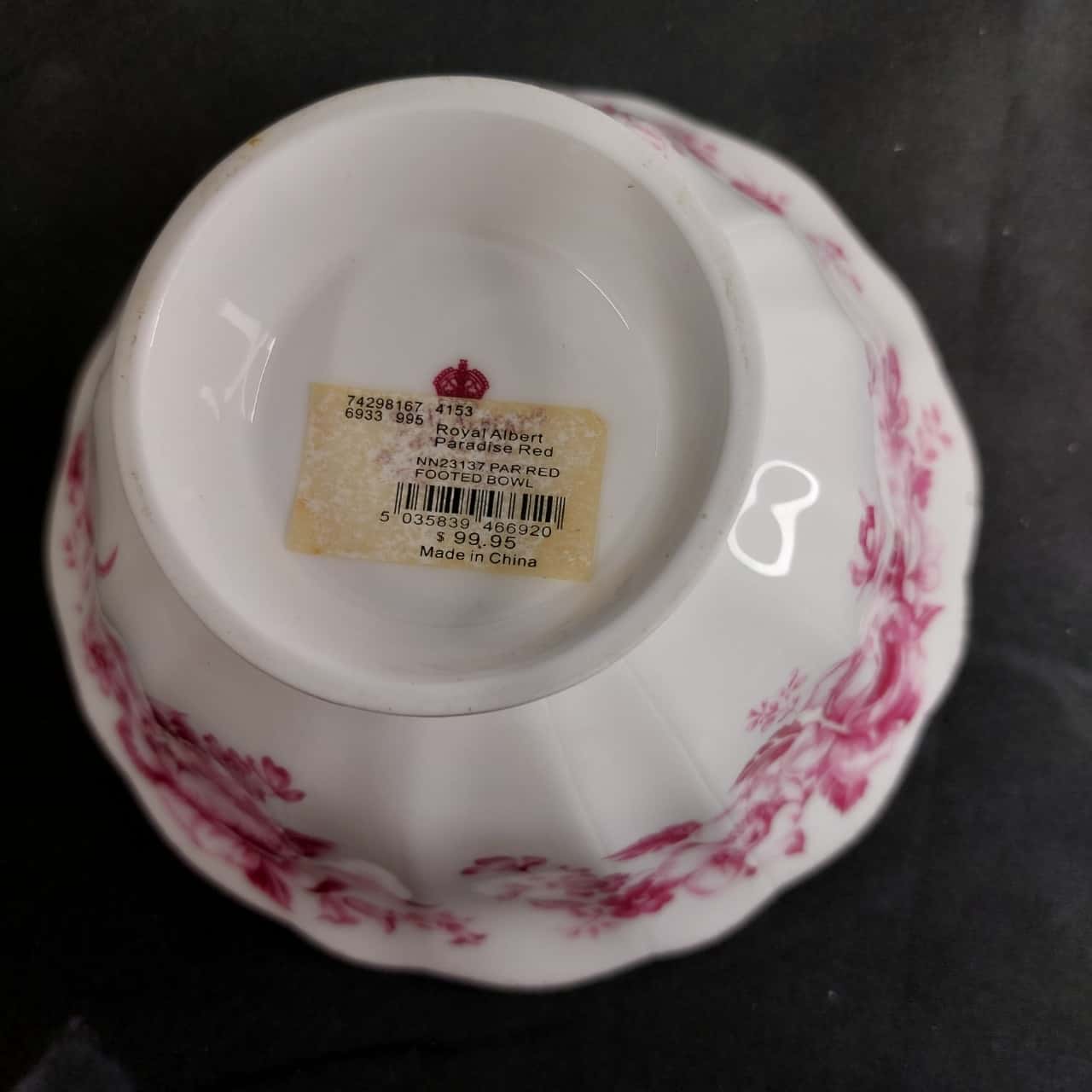 Royal Albert paradise Red footed bowl.