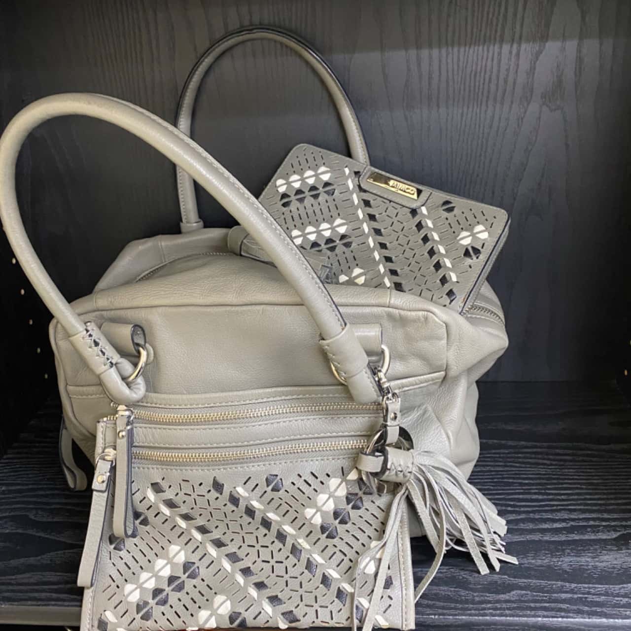 Mimco Grey Handbag & Purse (s)