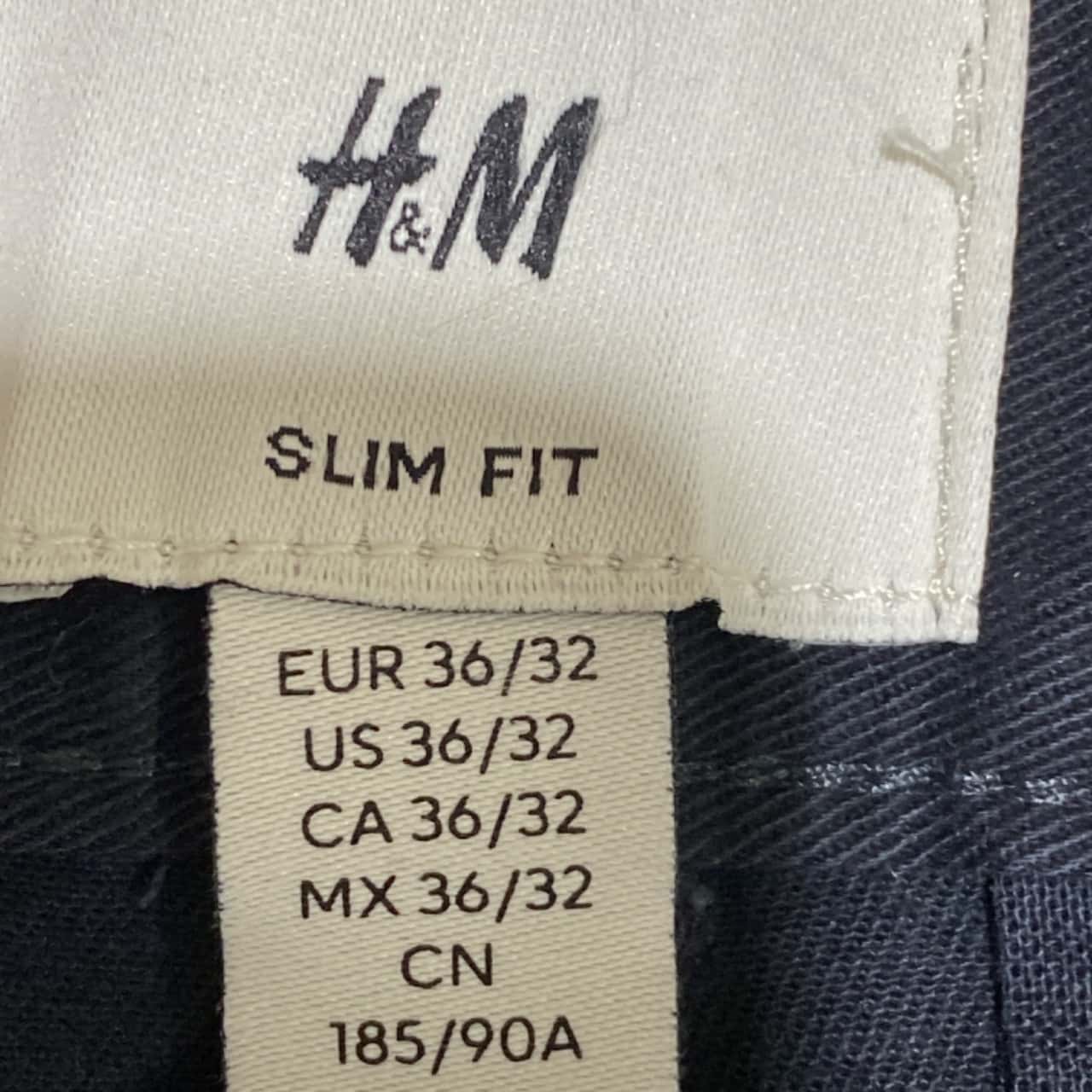 H&M Mens Pants Size 36 Slim fit Navy Blue