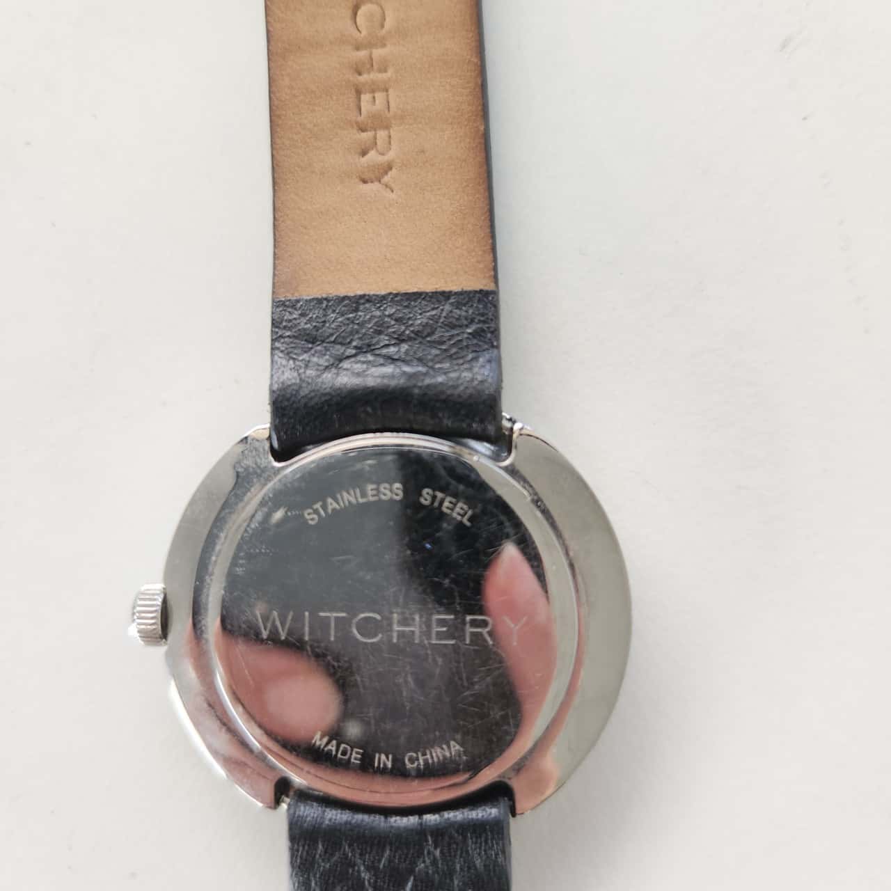 Witchery Genuine Black Leather Watch