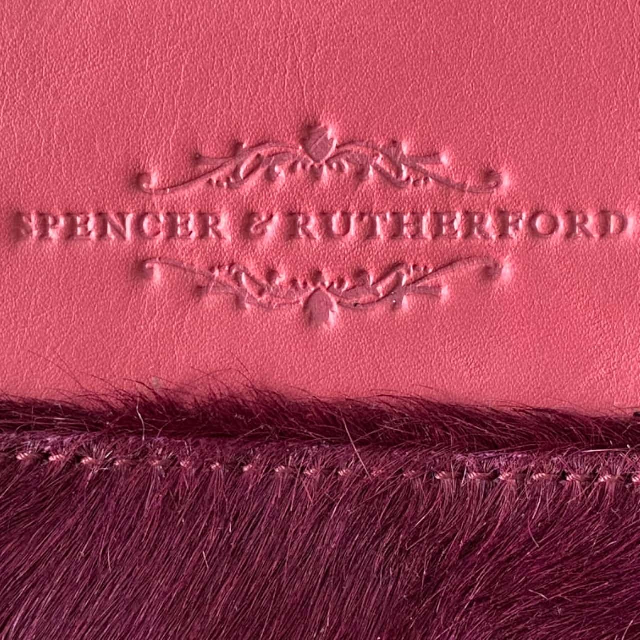 Womens SPENCER & RUTHERFORD Faux Fur Maroon Leather Hand Bag Limited ...