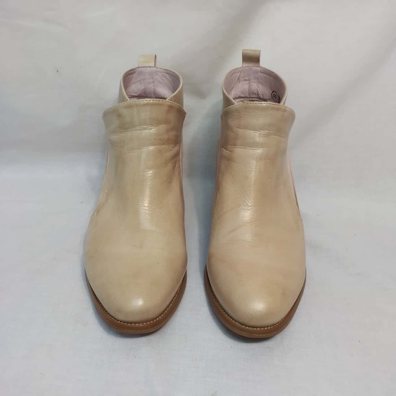 Borelli Arcade Cream & Pink Leather Boots, Womens Size 8, Other(s)