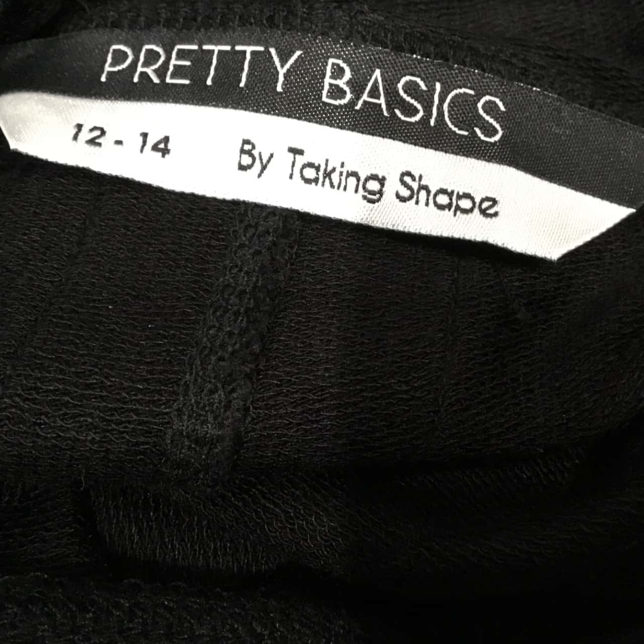 Pretty Basics by Taking Shape Black Patterned Dress Size 12-14