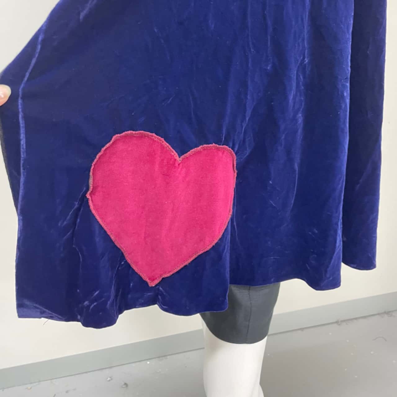 Royal Blue costume Cape with Hearts