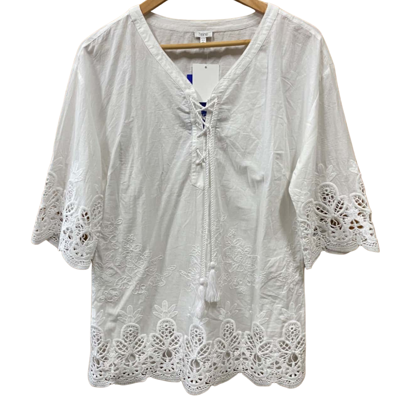 Heine Cream Embroidered Blouse Size 40(s)