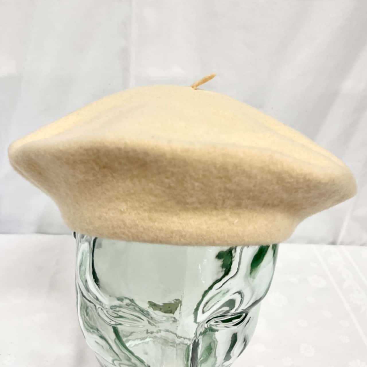 Vintage Kangol Made in England 100% Wool Cream Beret (s)