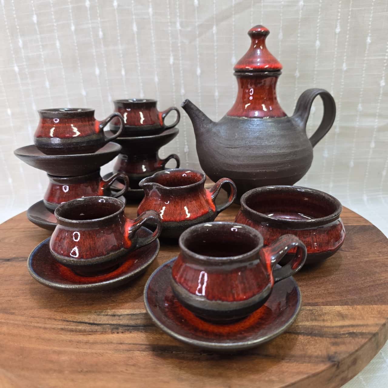 Vintage Henrik Ditlev Danmark Glazed Ceramic Tea Set