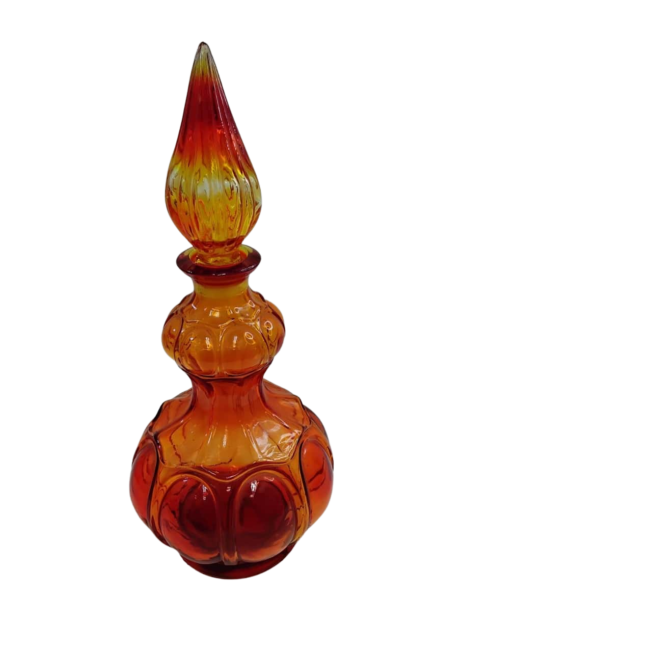 Vintage Orange Empoli Genie Bottle Decanter(s)
