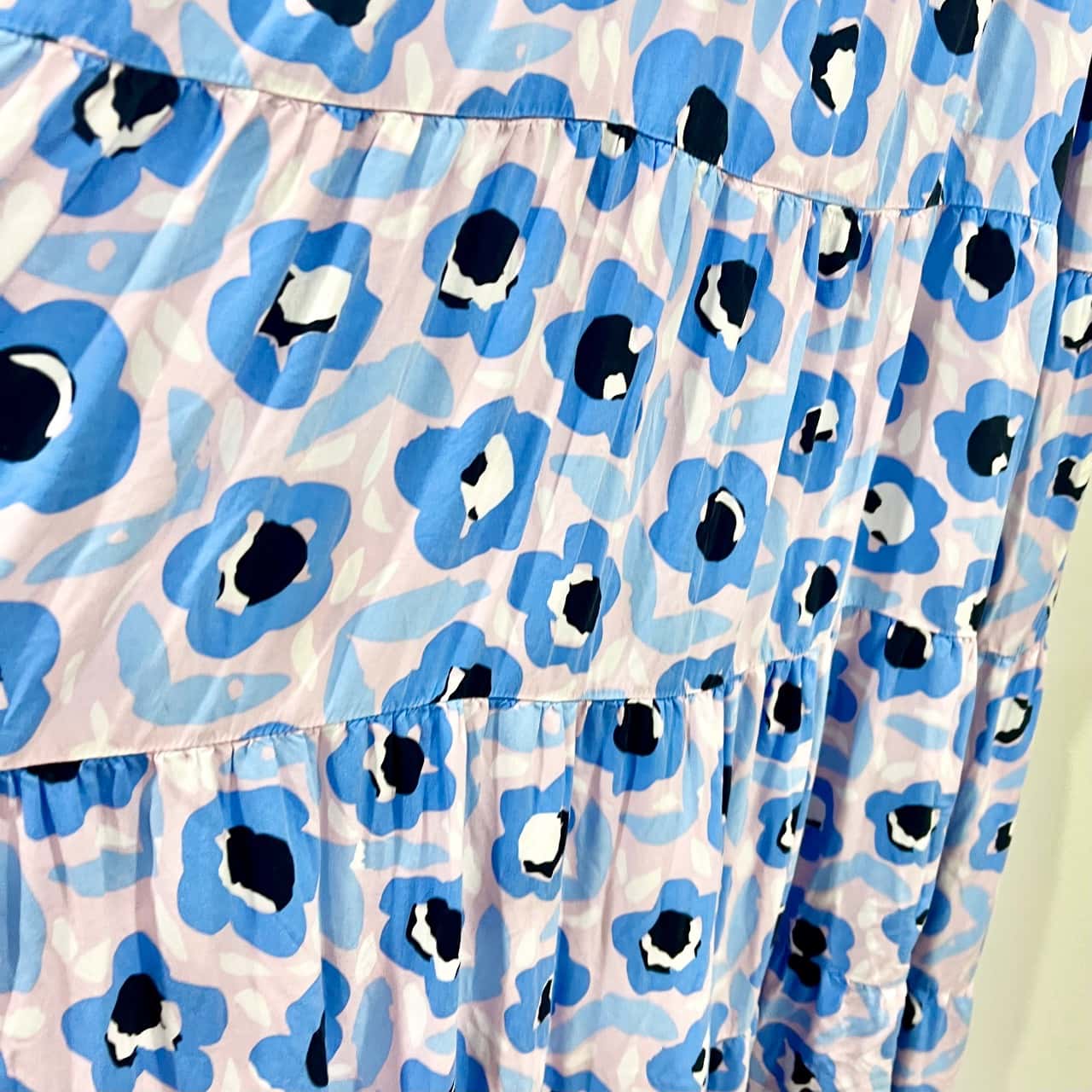 Mister Zimi Maxi Dress Mauve Blue Floral Shoe String Strap Dress Size 12