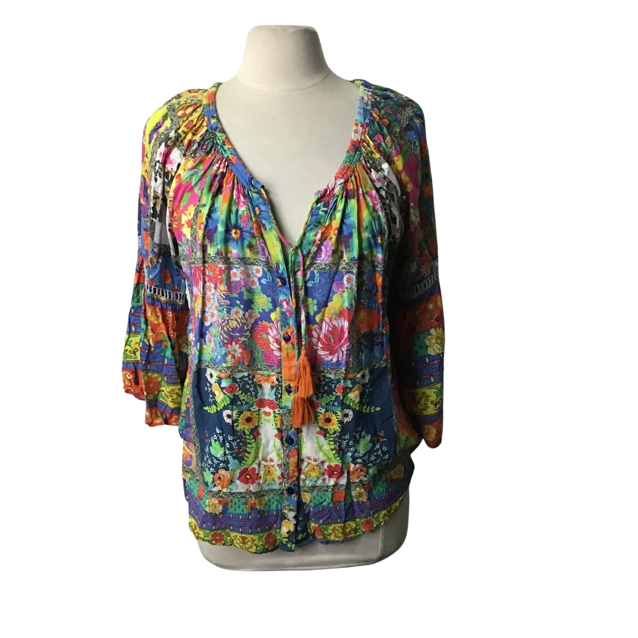 Lula Soul Womens Size M Colourful Summer Top (s)