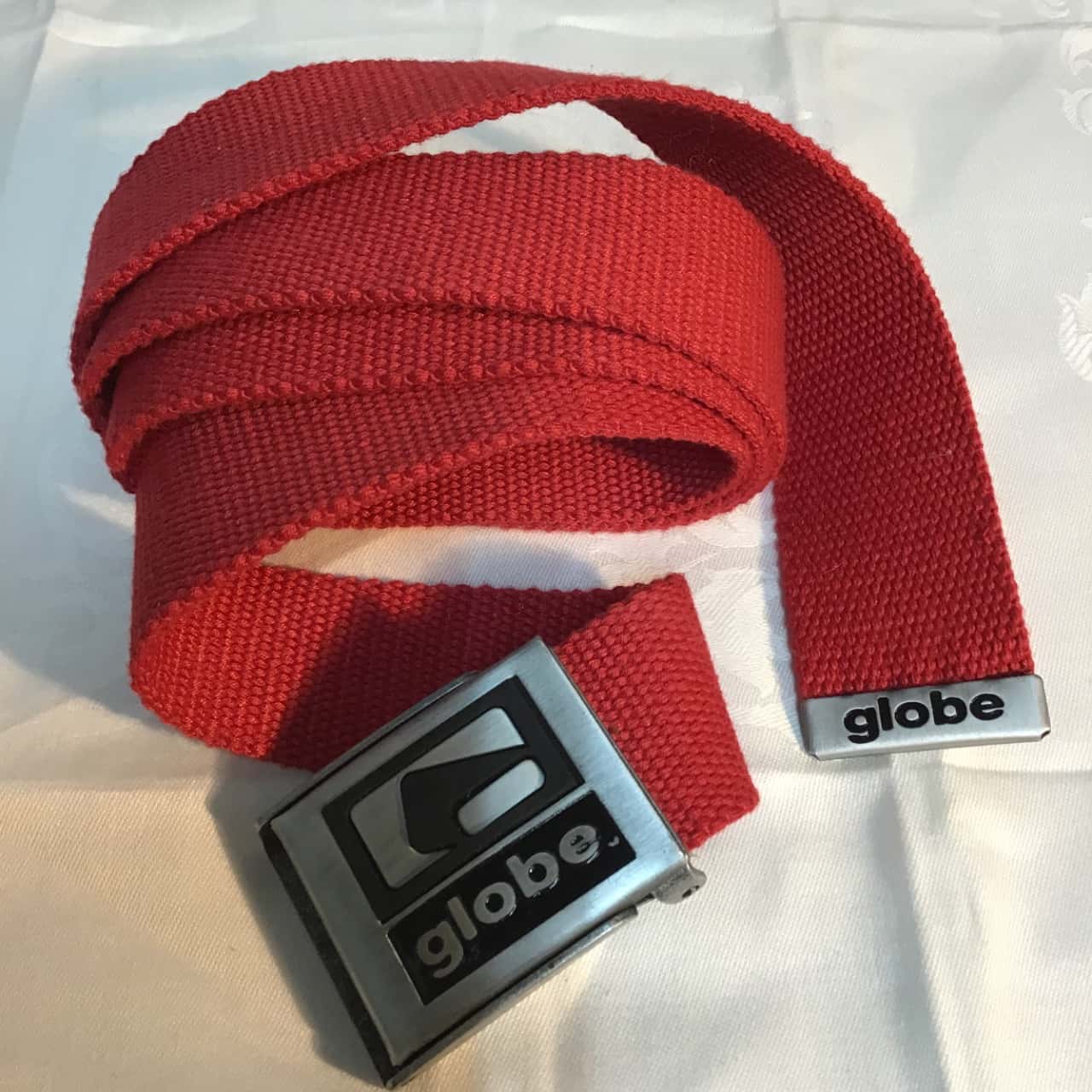 Globe Mens Red Canvas 120cm Belt