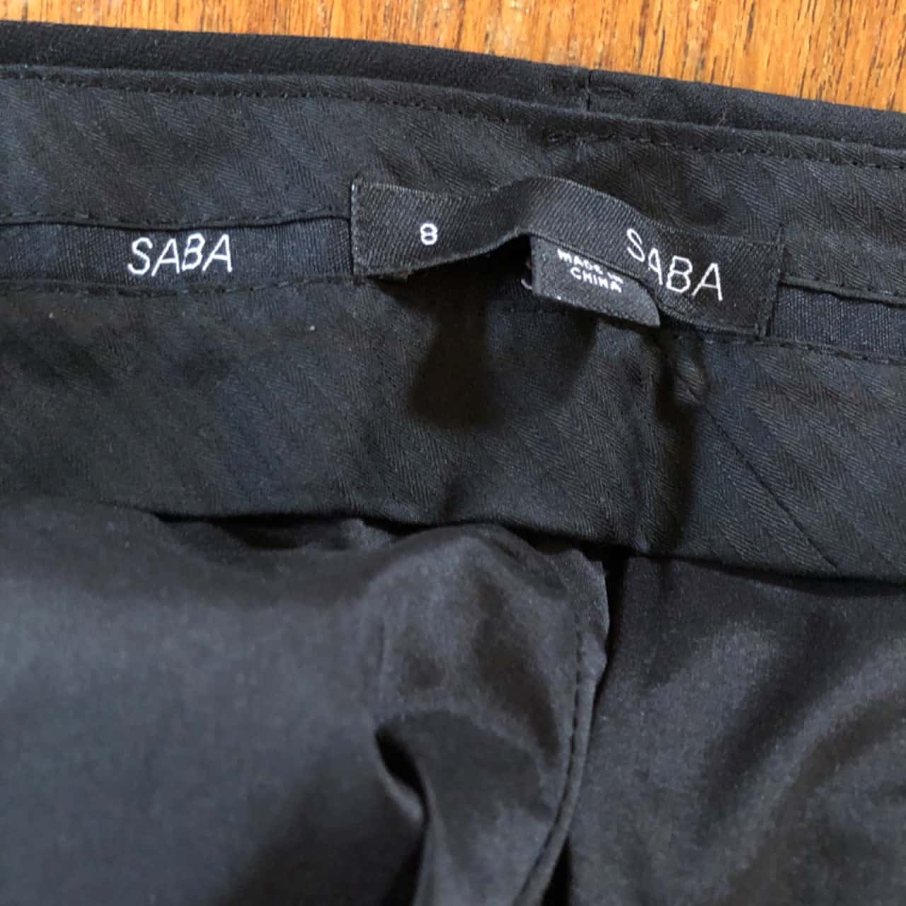 SABA Size 8 Black wool trousers (s)
