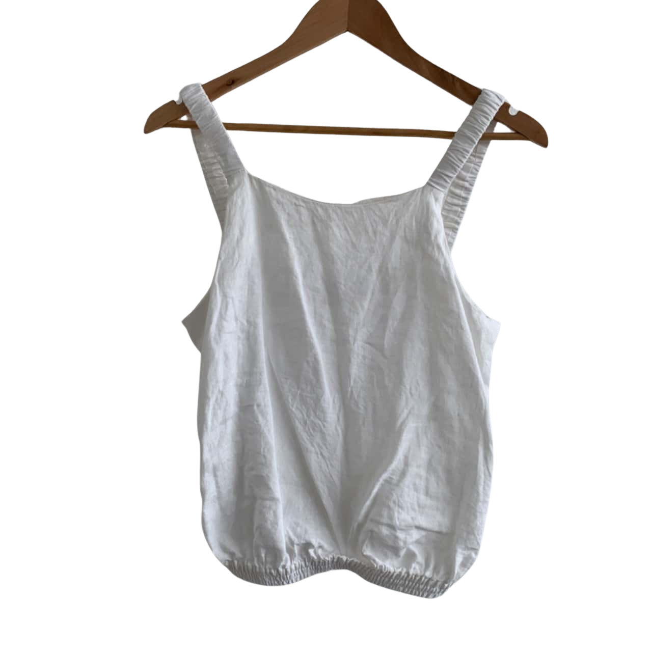 Little Lies Size 8 White Linen Singlet