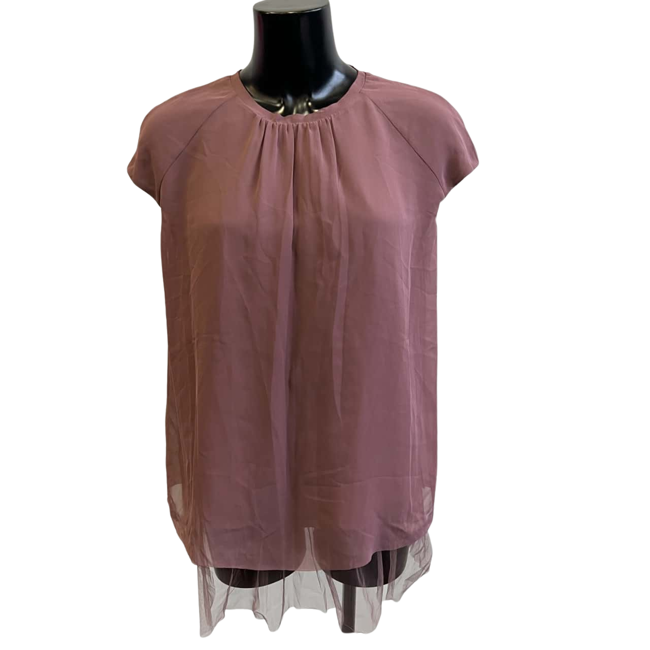 COS Womens Size 10 Short Sleeve Layered Top Dusty Pink